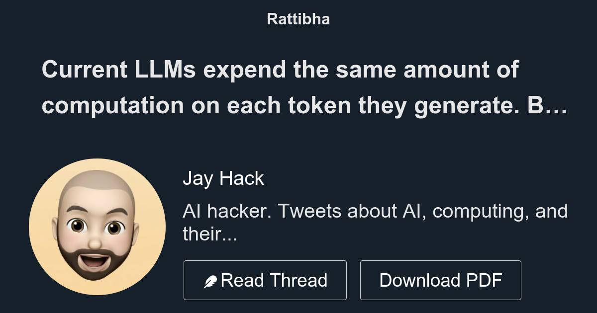 Current LLMs expend the same amount of computation on each token they ...