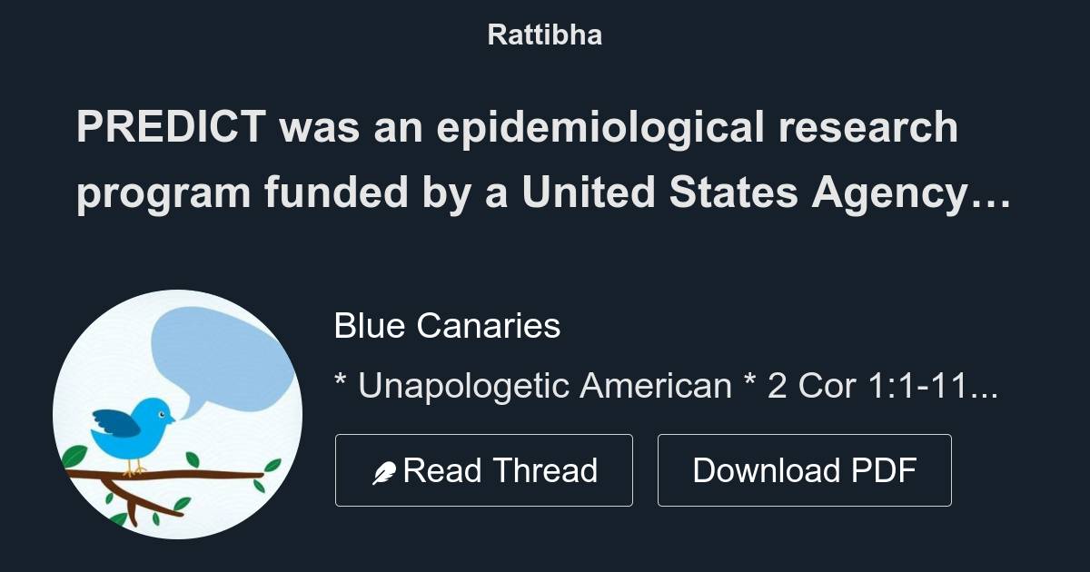 PREDICT was an epidemiological research program funded by a United ...