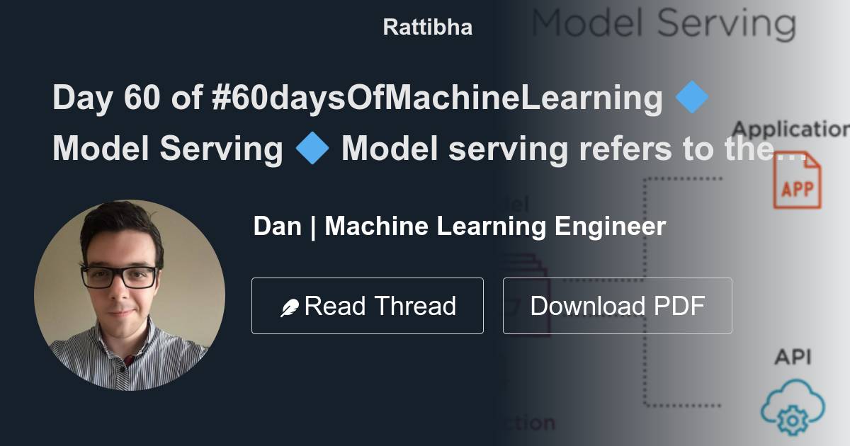 Day 60 of #60daysOfMachineLearning 🔷 Model Serving 🔷 Model serving ...