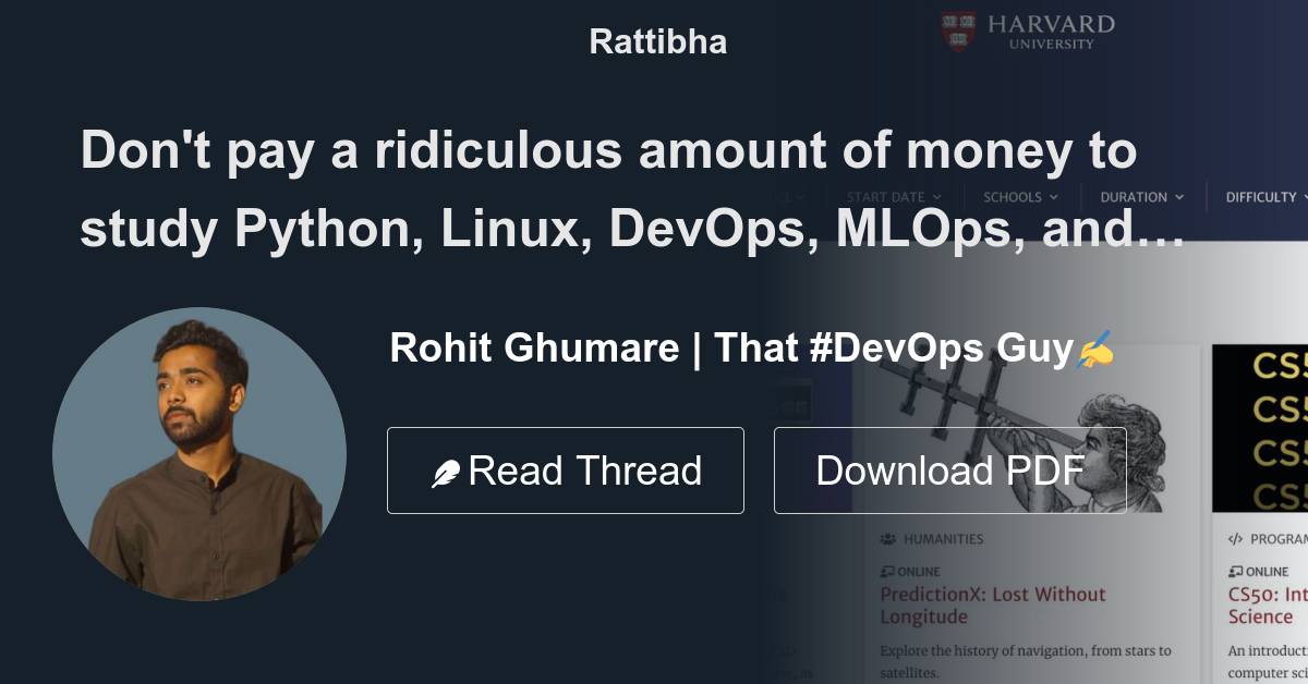 Don't pay a ridiculous amount of money to study Python, Linux, DevOps, MLOps, and Data Science ...