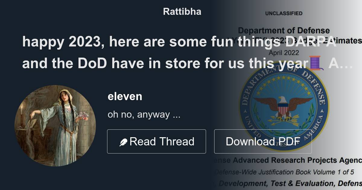 happy 2023, here are some fun things DARPA and the DoD have in store ...