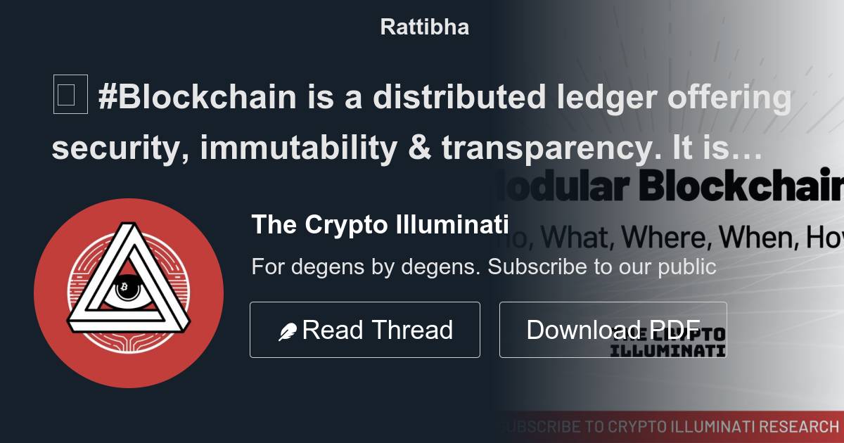 🔗 Blockchain Is A Distributed Ledger Offering Security Immutability And Transparency It Is Used