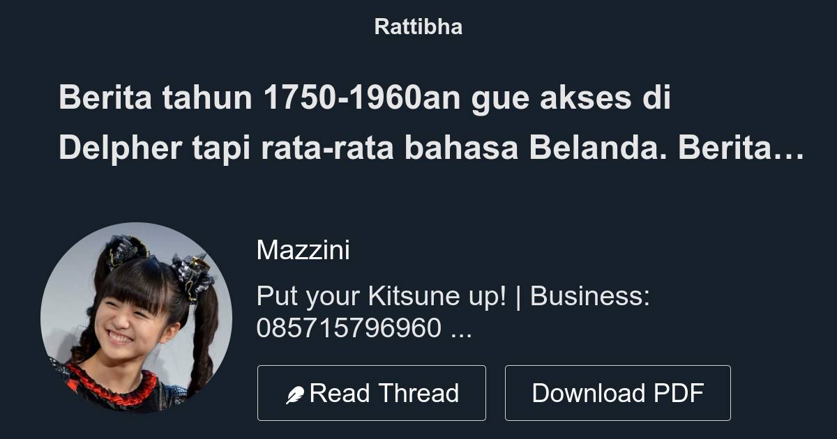Berita tahun 1750-1960an gue akses di Delpher https://t.co/VFAn6ZISxe ...