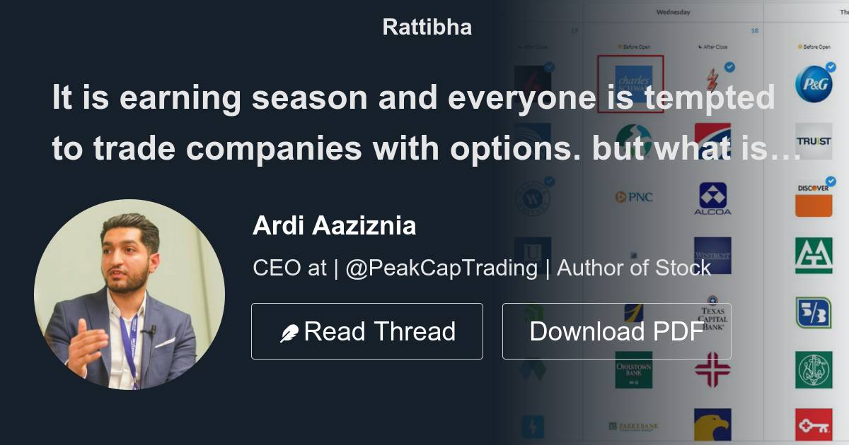 It is earning season and everyone is tempted to trade companies with ...