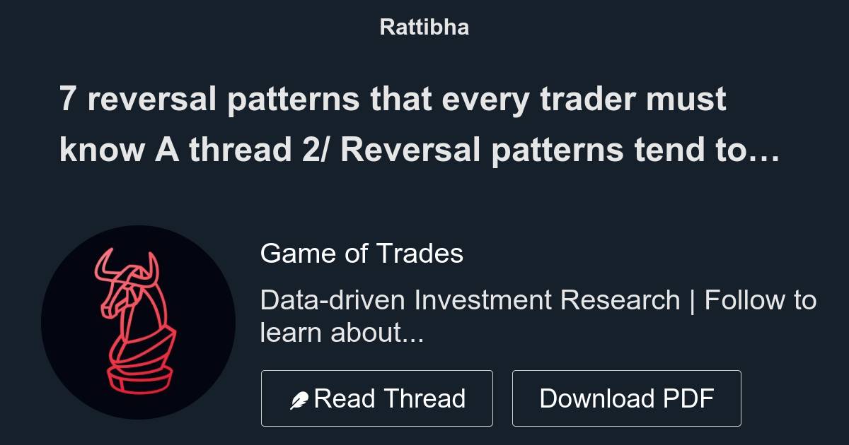 7 reversal patterns that every trader must know A thread - Thread from ...