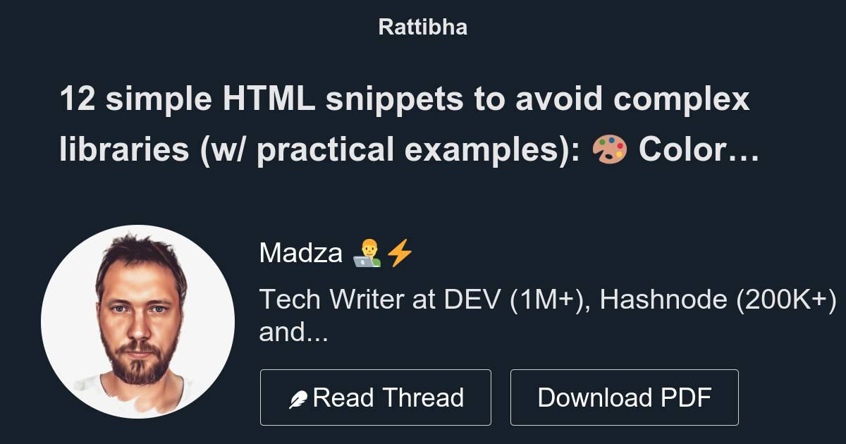 12 simple HTML snippets to avoid complex libraries (w/ practical ...