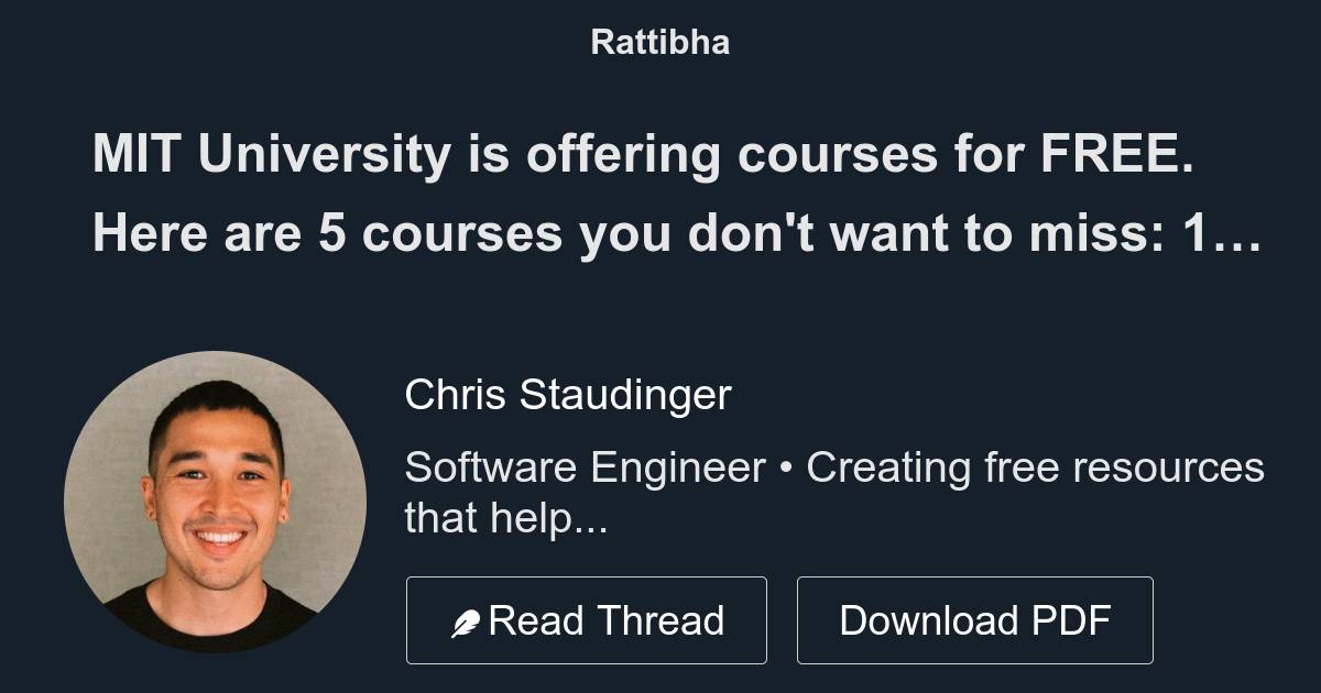 MIT University is offering courses for FREE. Here are 5 courses you don ...