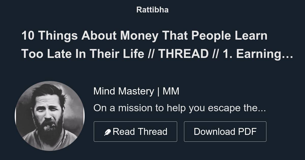 10 Things About Money That People Learn Too Late In Their Life ...