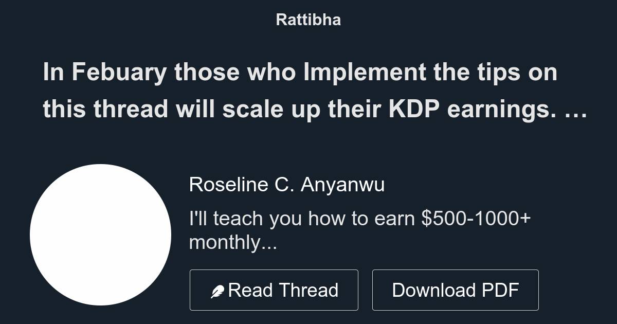 In Febuary those who Implement the tips on this thread will scale up ...