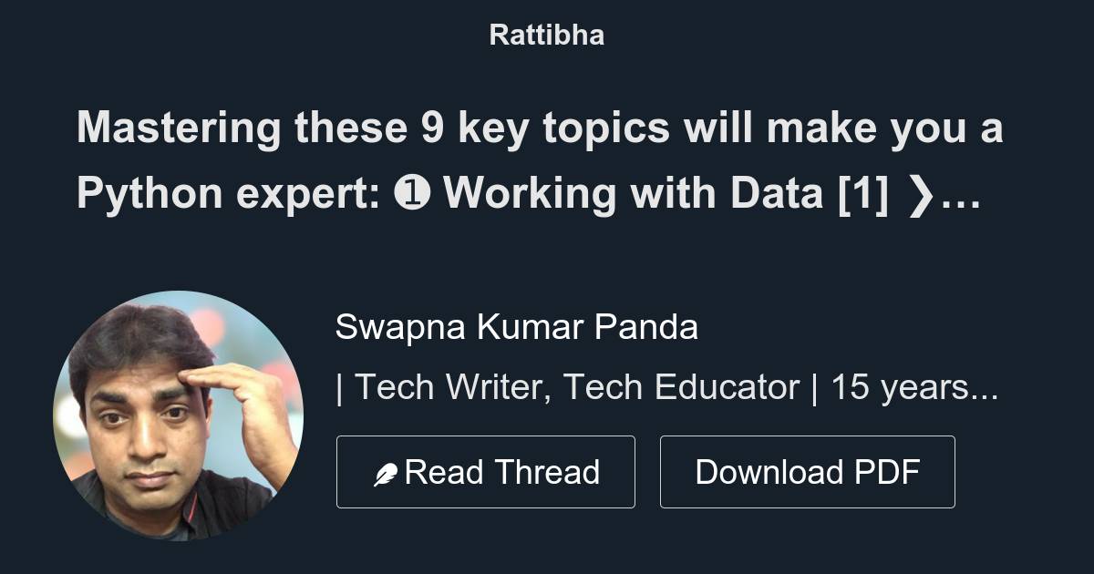 Mastering these 9 key topics will make you a Python expert: - Thread ...