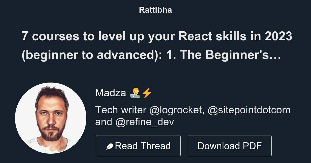 7 courses to level up your React skills in 2023 (beginner to advanced ...