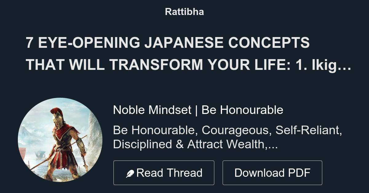 7 EYE-OPENING JAPANESE CONCEPTS THAT WILL TRANSFORM YOUR LIFE: - Thread ...