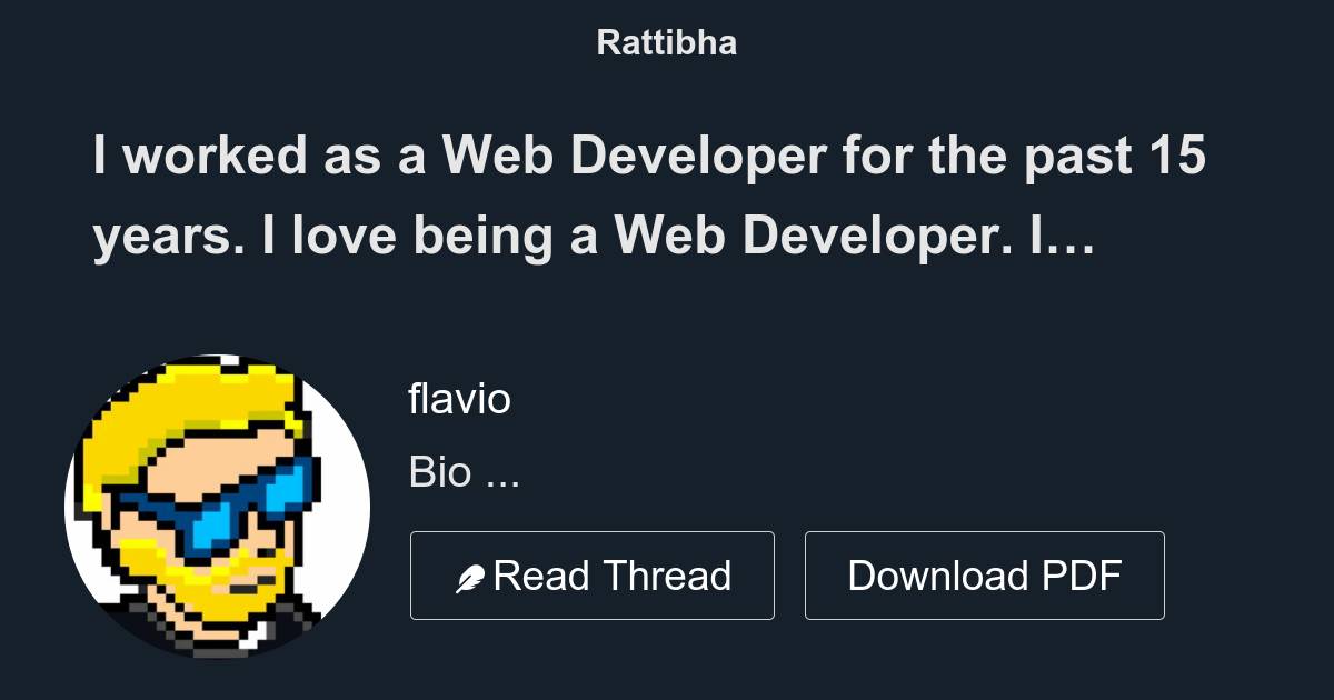 I worked as a Web Developer for the past 15 years. I love being a Web ...