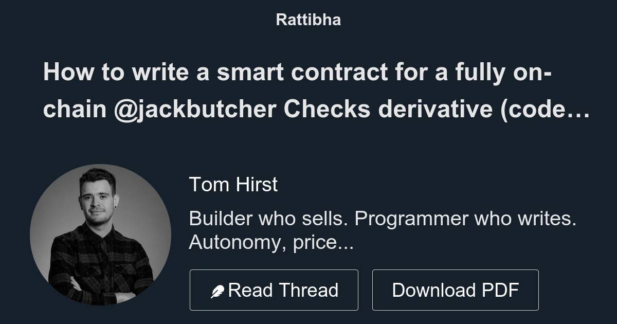 How to write a smart contract for a fully on-chain @jackbutcher Checks derivative (code ...