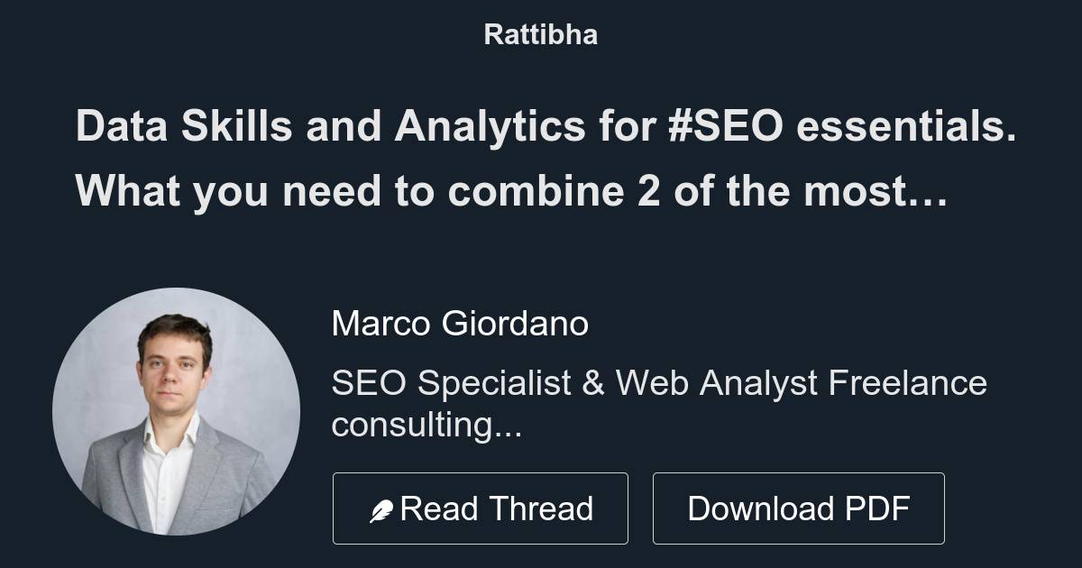 Data Skills and Analytics for #SEO essentials. What you need to combine ...
