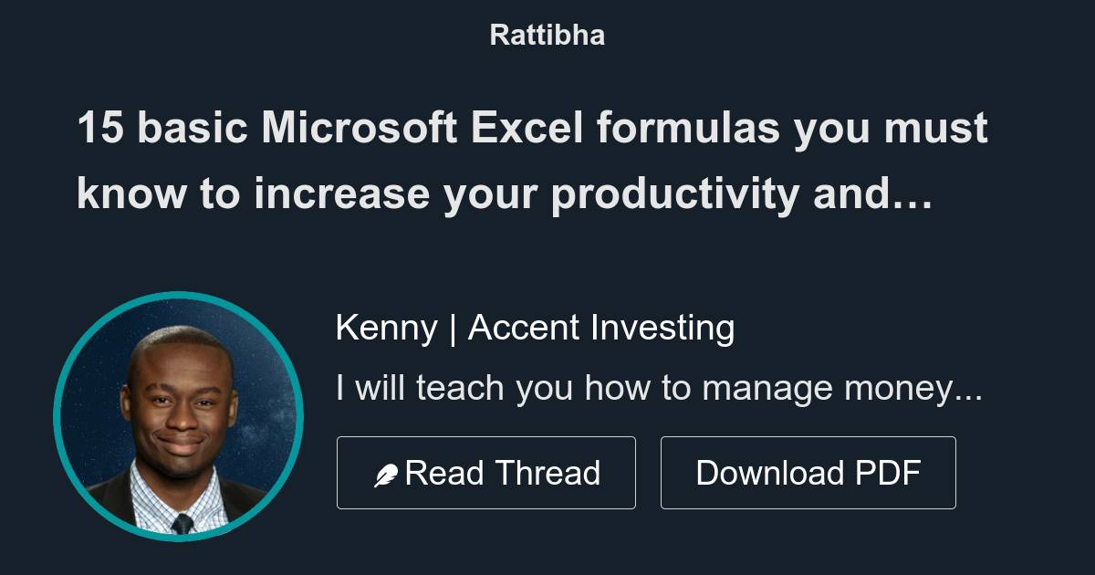 15 Basic Microsoft Excel Formulas You Must Know To Increase Your Productivity And Marketability