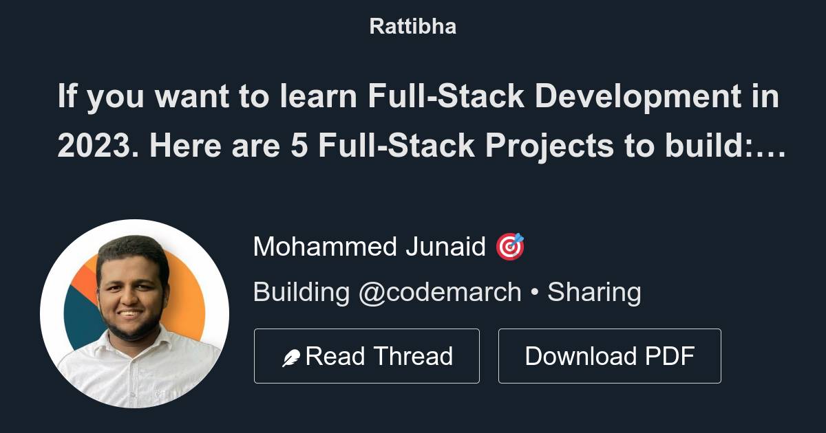 If you want to learn Full-Stack Development in 2023. Here are 5 Full-Stack Projects to build ...