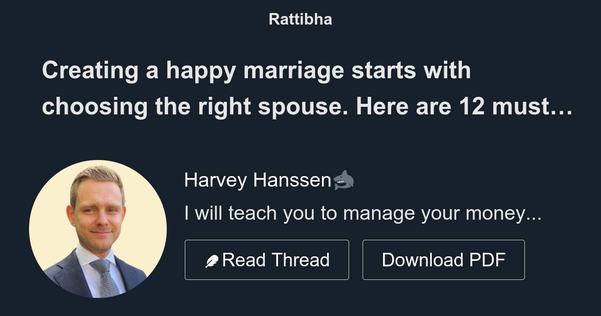 Creating a happy marriage starts with choosing the right spouse. Here ...