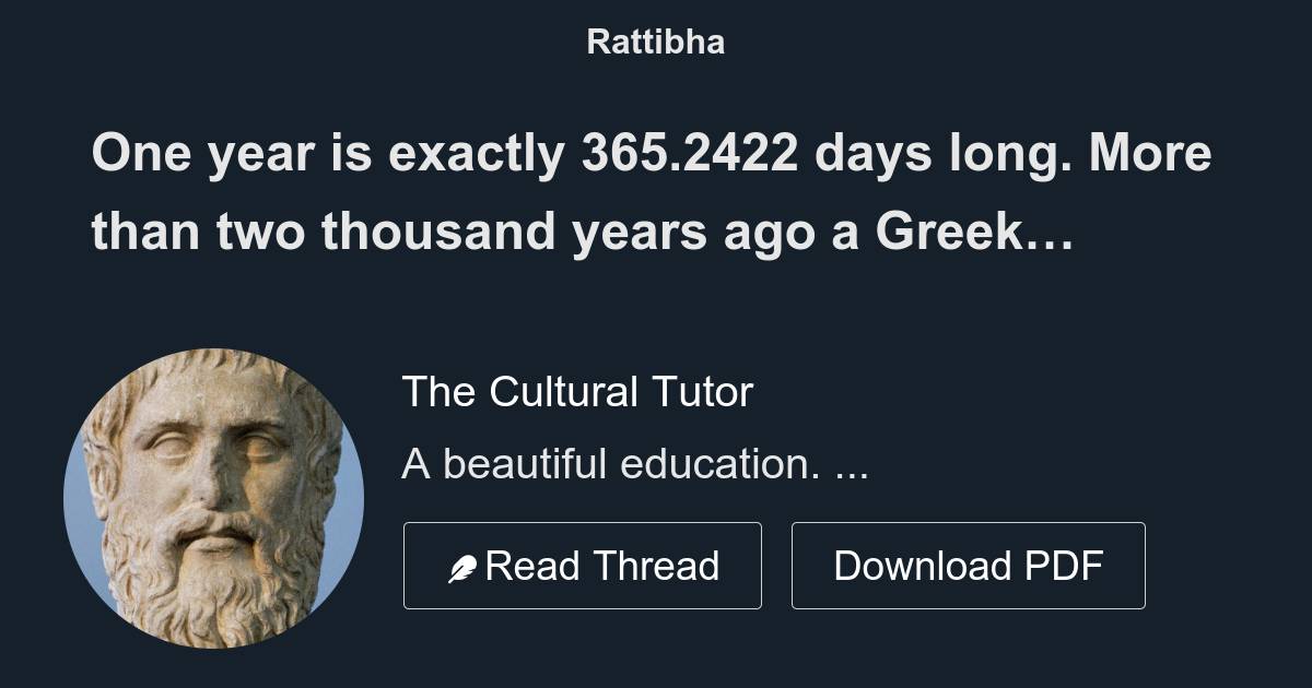 One year is exactly 365.2422 days long. More than two thousand years ...