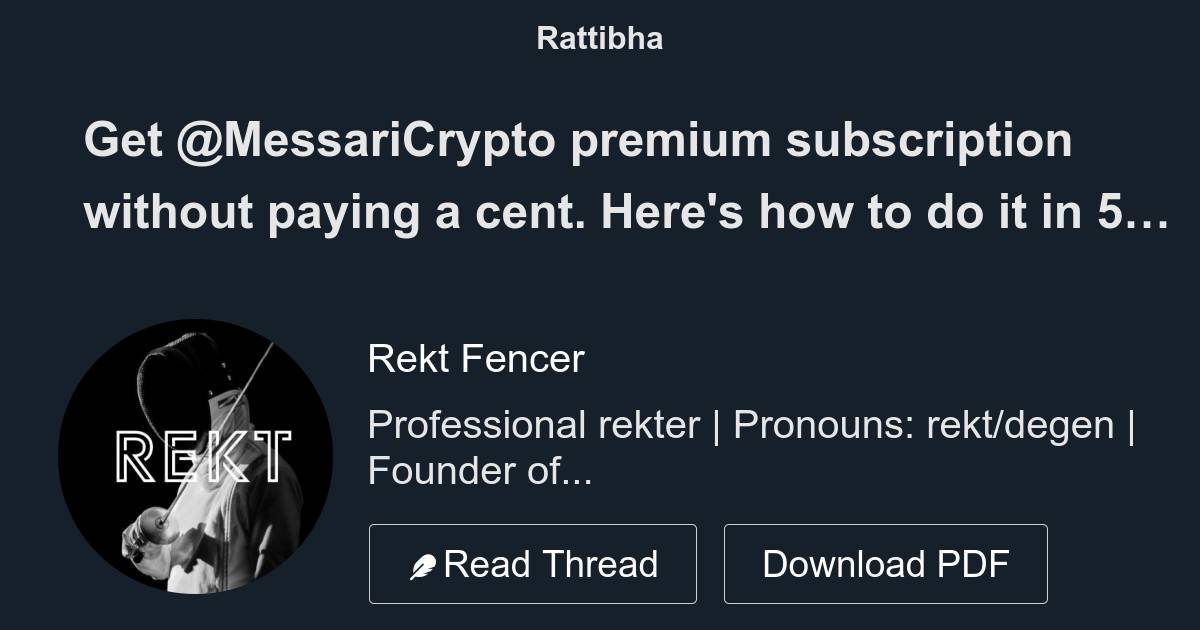 Get @MessariCrypto premium subscription without paying a cent. Here's ...