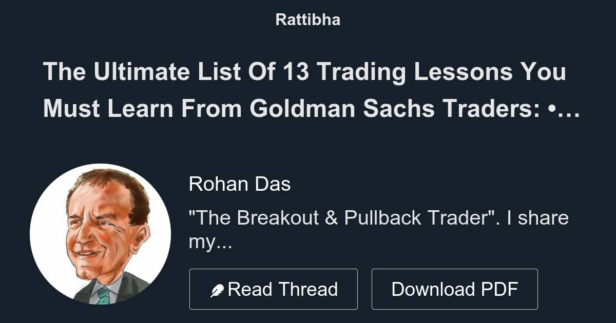 The Ultimate List Of 13 Trading Lessons You Must Learn From Goldman ...