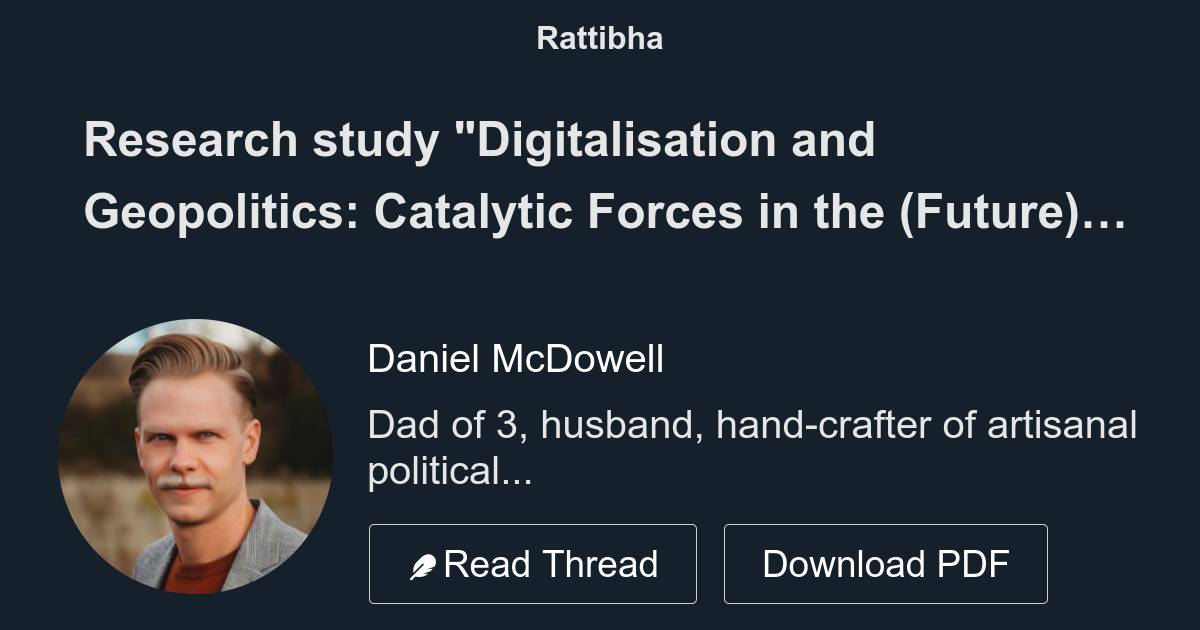 Research study "Digitalisation and Geopolitics: Catalytic Forces in the (Future) International ...