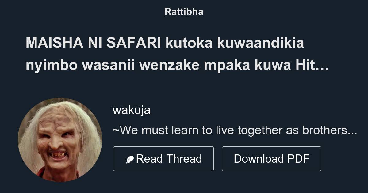 MAISHA NI SAFARI kutoka kuwaandikia nyimbo wasanii wenzake mpaka kuwa Hit Maker wa mziki wa ...