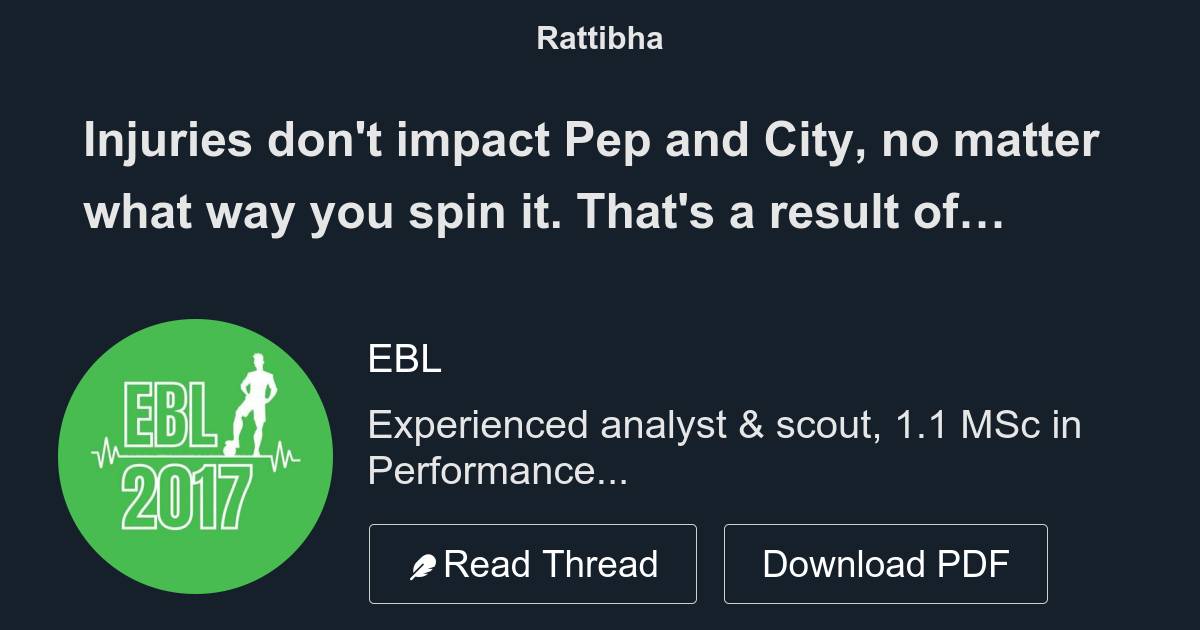 Injuries don't impact Pep and City, no matter what way you spin it ...