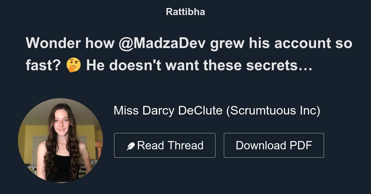 Wonder how @MadzaDev grew his account so fast? 🤔 He doesn't want these secrets revealed.🤫 He's ...
