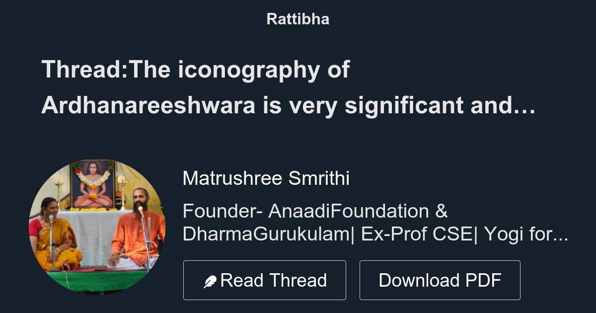 Thread:The iconography of Ardhanareeshwara is very significant and deep ...