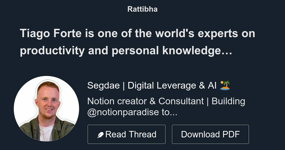 Tiago Forte is one of the world's experts on productivity and personal ...