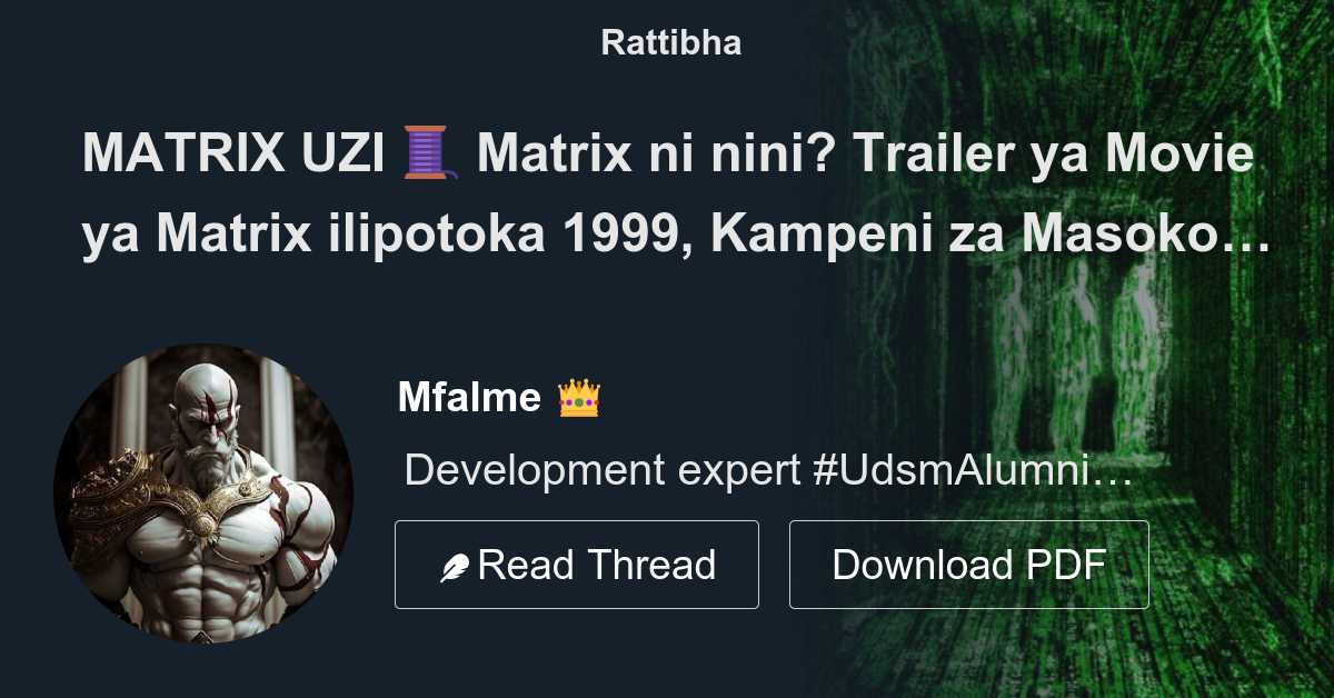 MATRIX UZI 🧵 - Thread from Ommy Fitness @ommyfitness - Rattibha