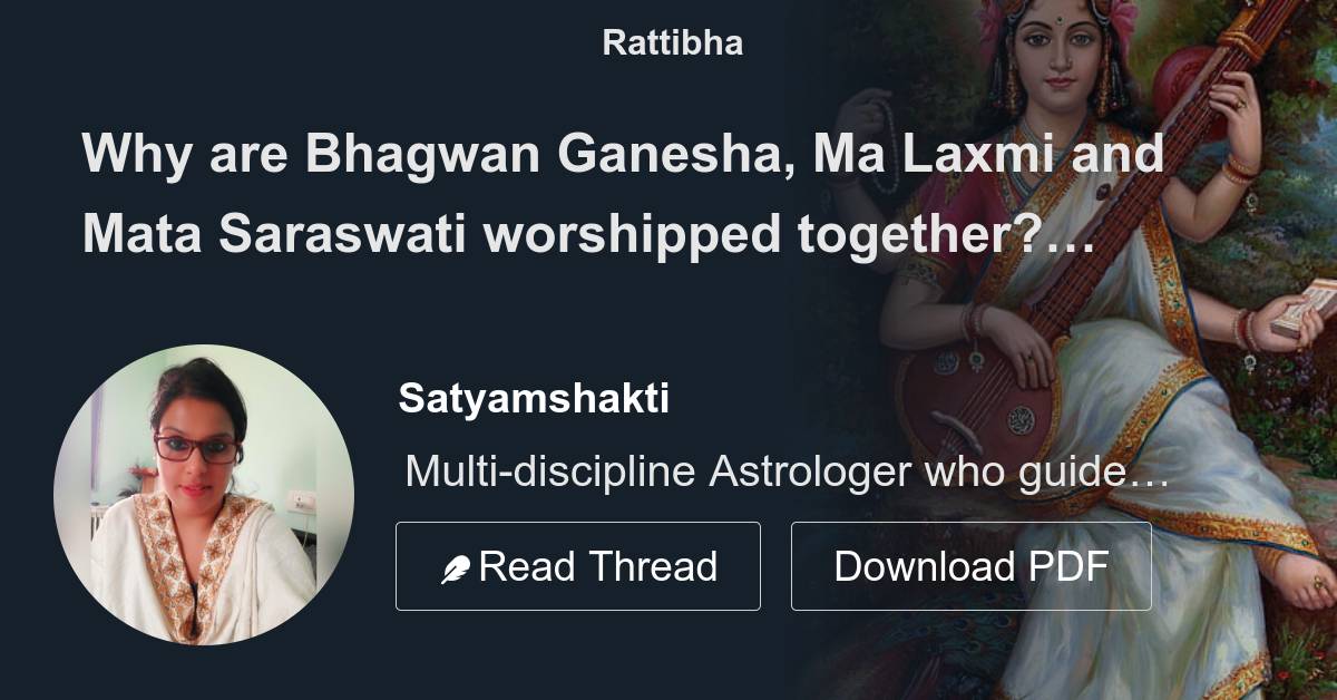Why are Bhagwan Ganesha, Ma Laxmi and Mata Saraswati worshipped together? #SanatanaDharma # ...