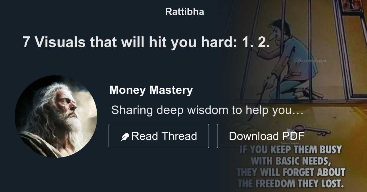 7 Visuals that will hit you hard: 1. - Thread from Money Mastery @MMastery_ - Rattibha
