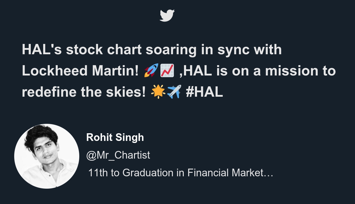 HAL's stock chart soaring in sync with Lockheed Martin! 🚀📈 ,HAL is on a ...