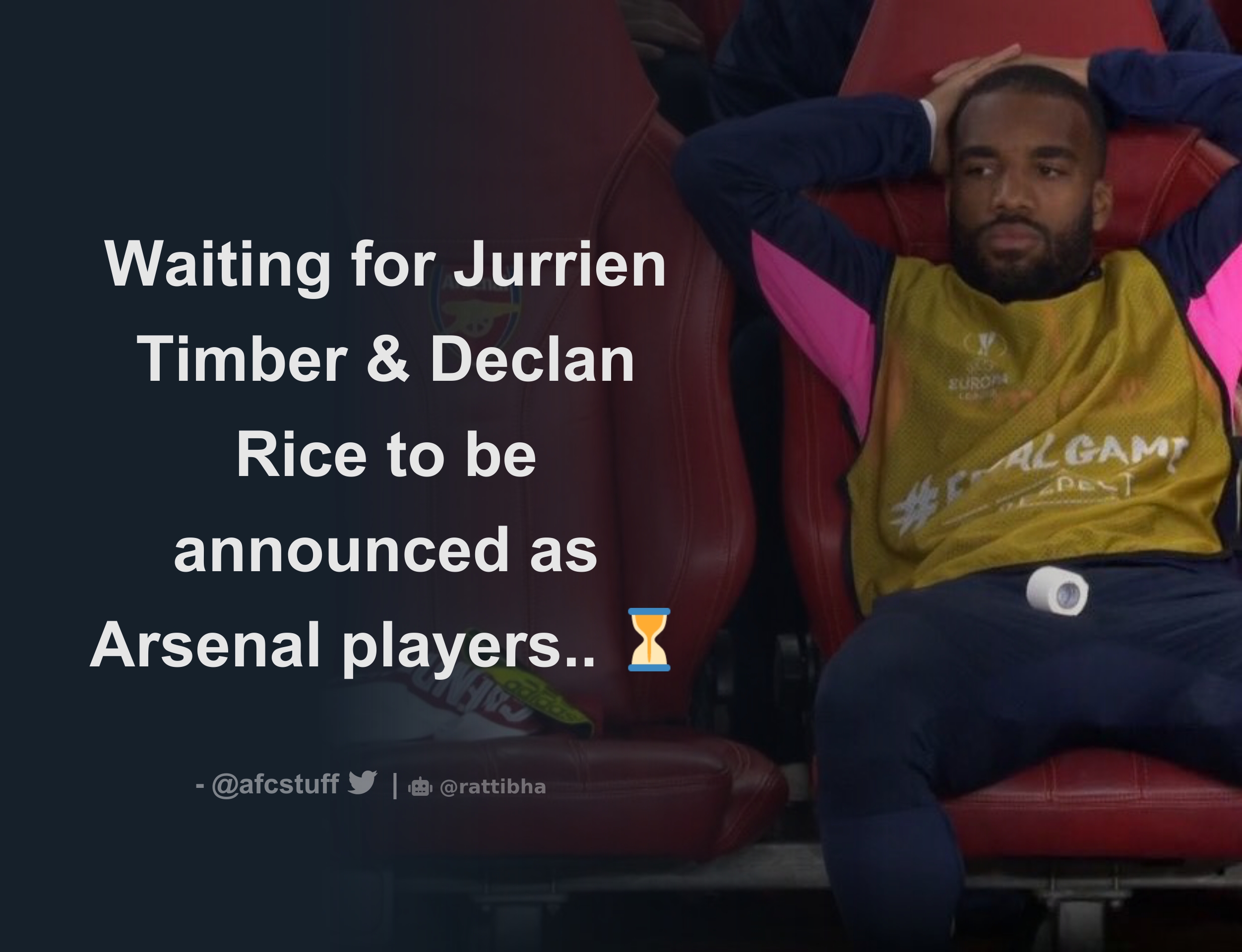 Waiting for Jurrien Timber & Declan Rice to be announced as Arsenal ...