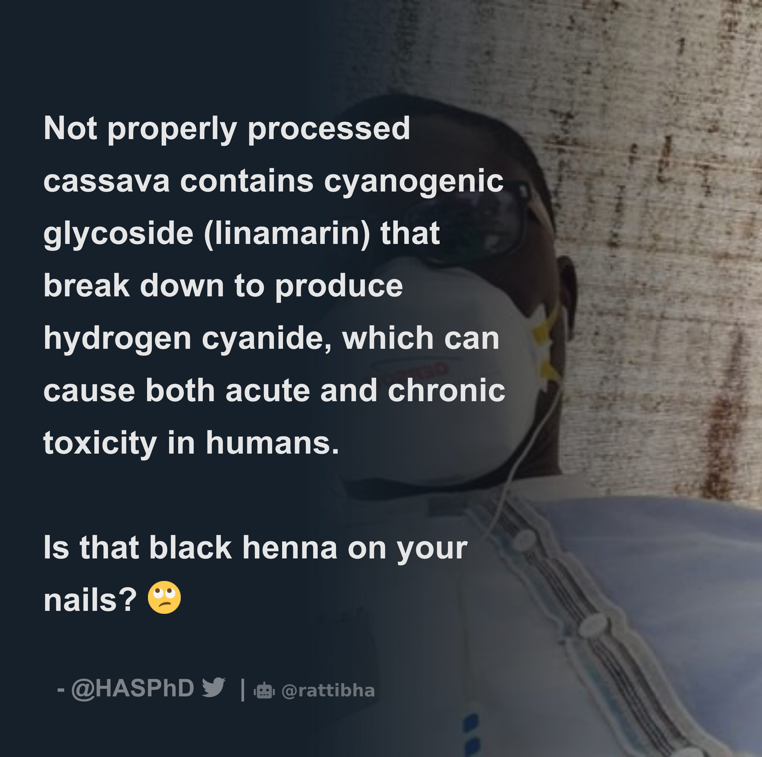 Not properly processed cassava contains cyanogenic glycoside (linamarin ...