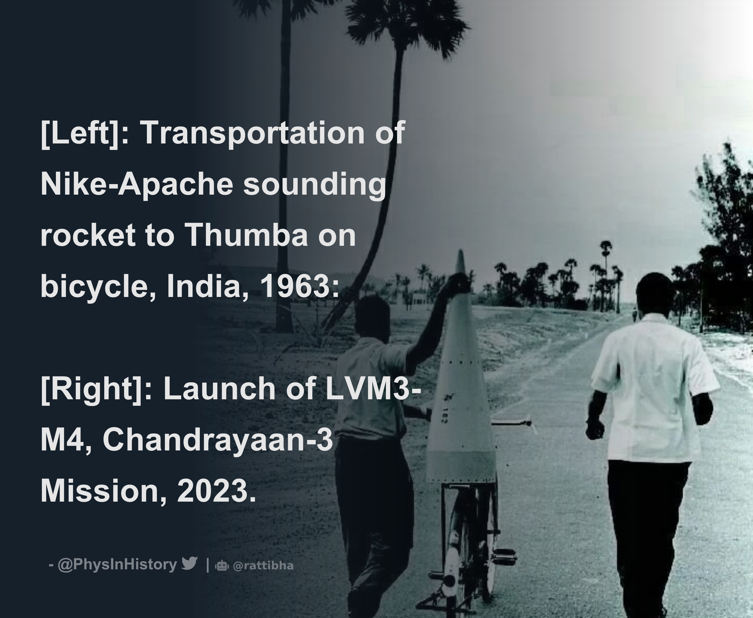[Left]: Transportation of Nike-Apache sounding rocket to Thumba on ...