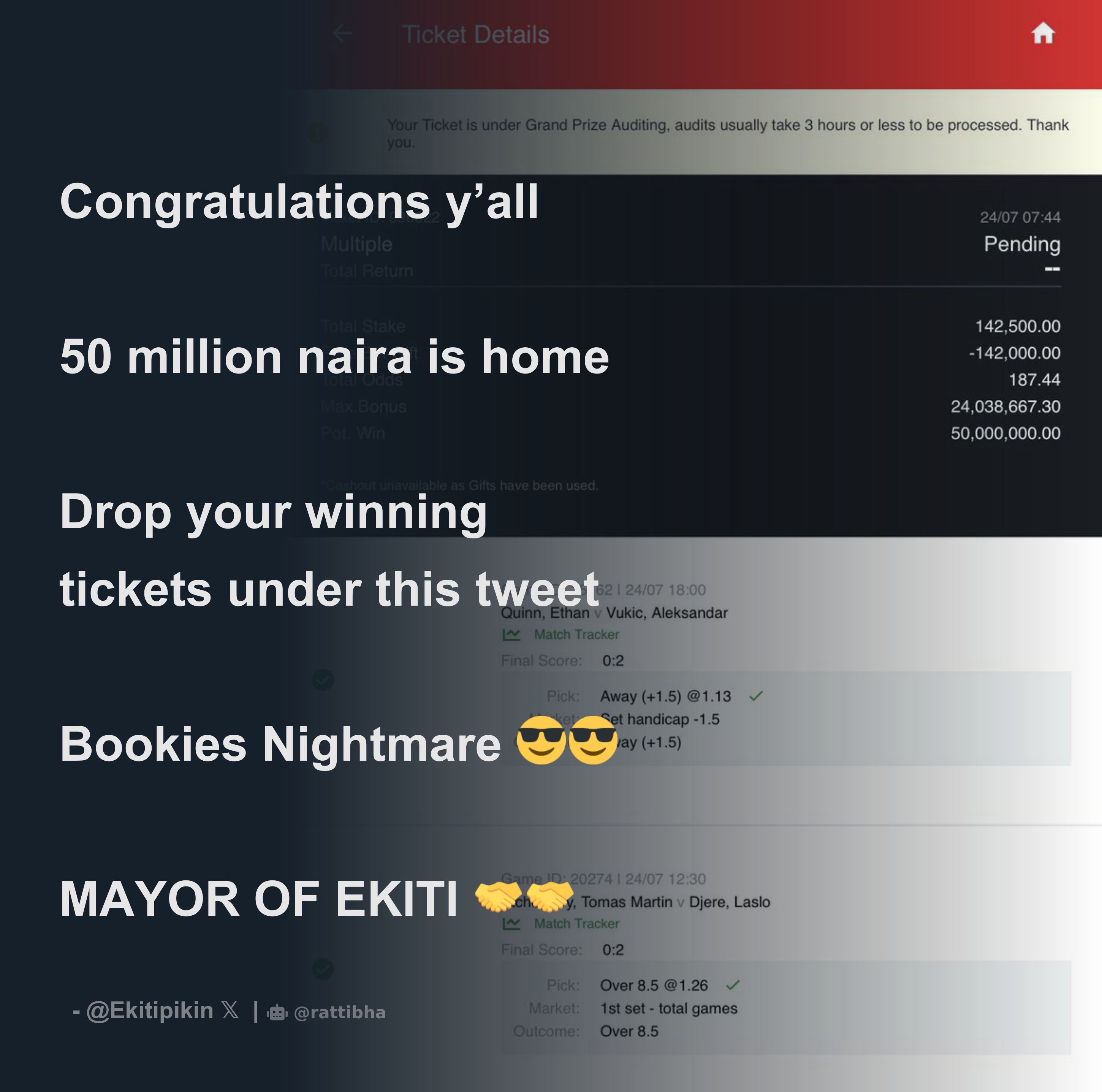 Congratulations y’all 50 million naira is home Drop your winning ...
