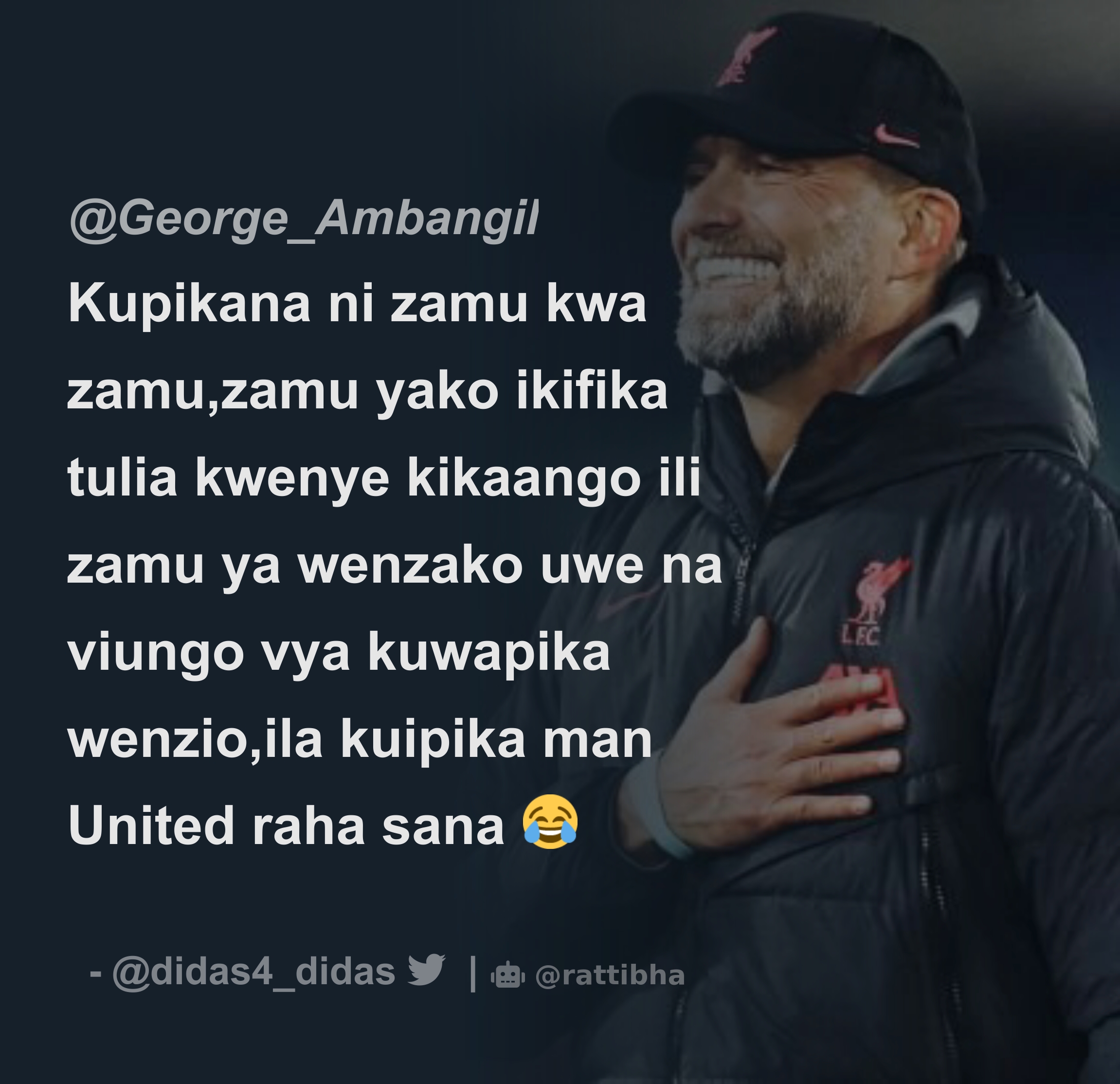 @George_Ambangil Kupikana ni zamu kwa zamu,zamu yako ikifika tulia ...