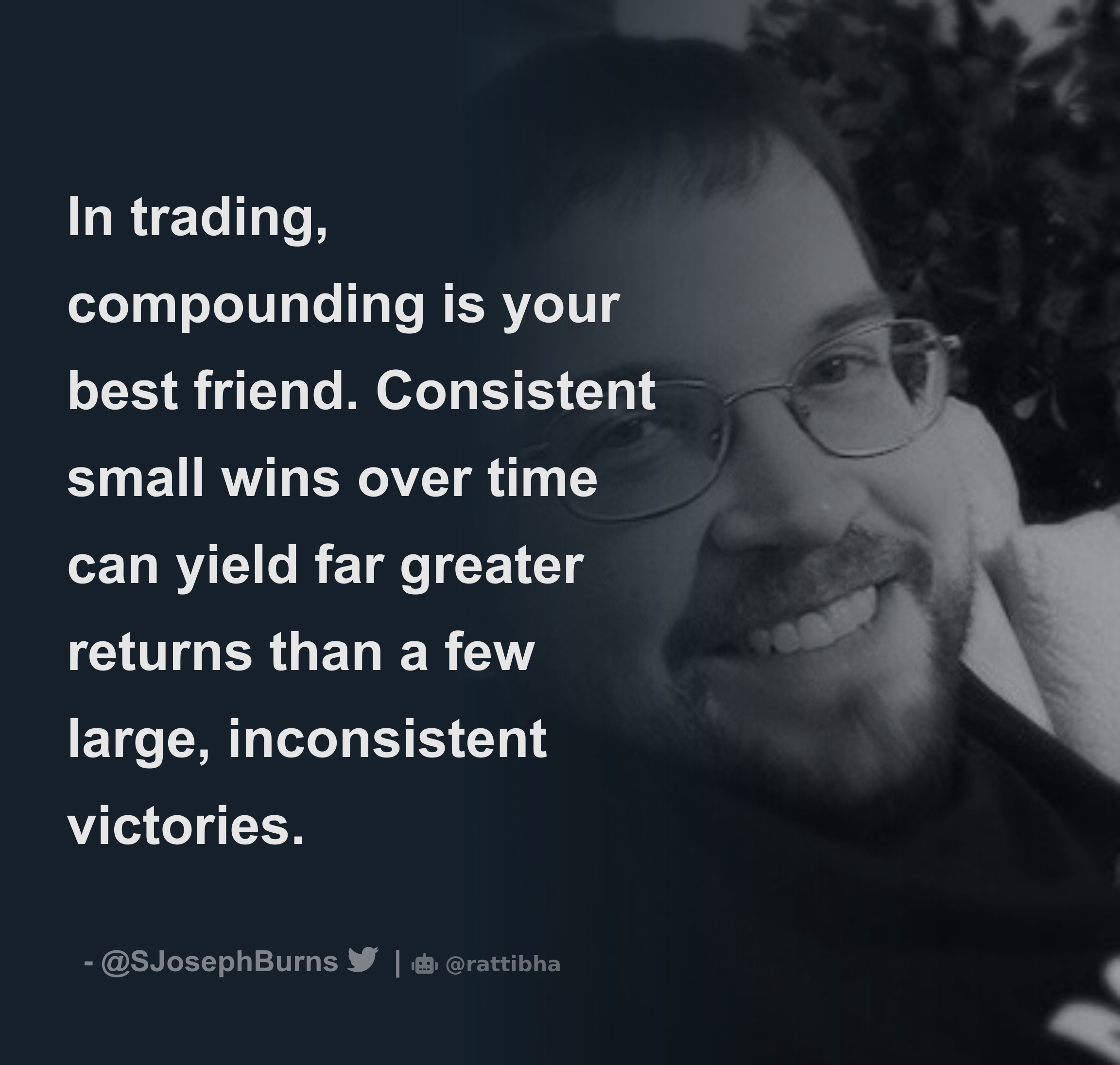 In trading, compounding is your best friend. Consistent small wins over ...