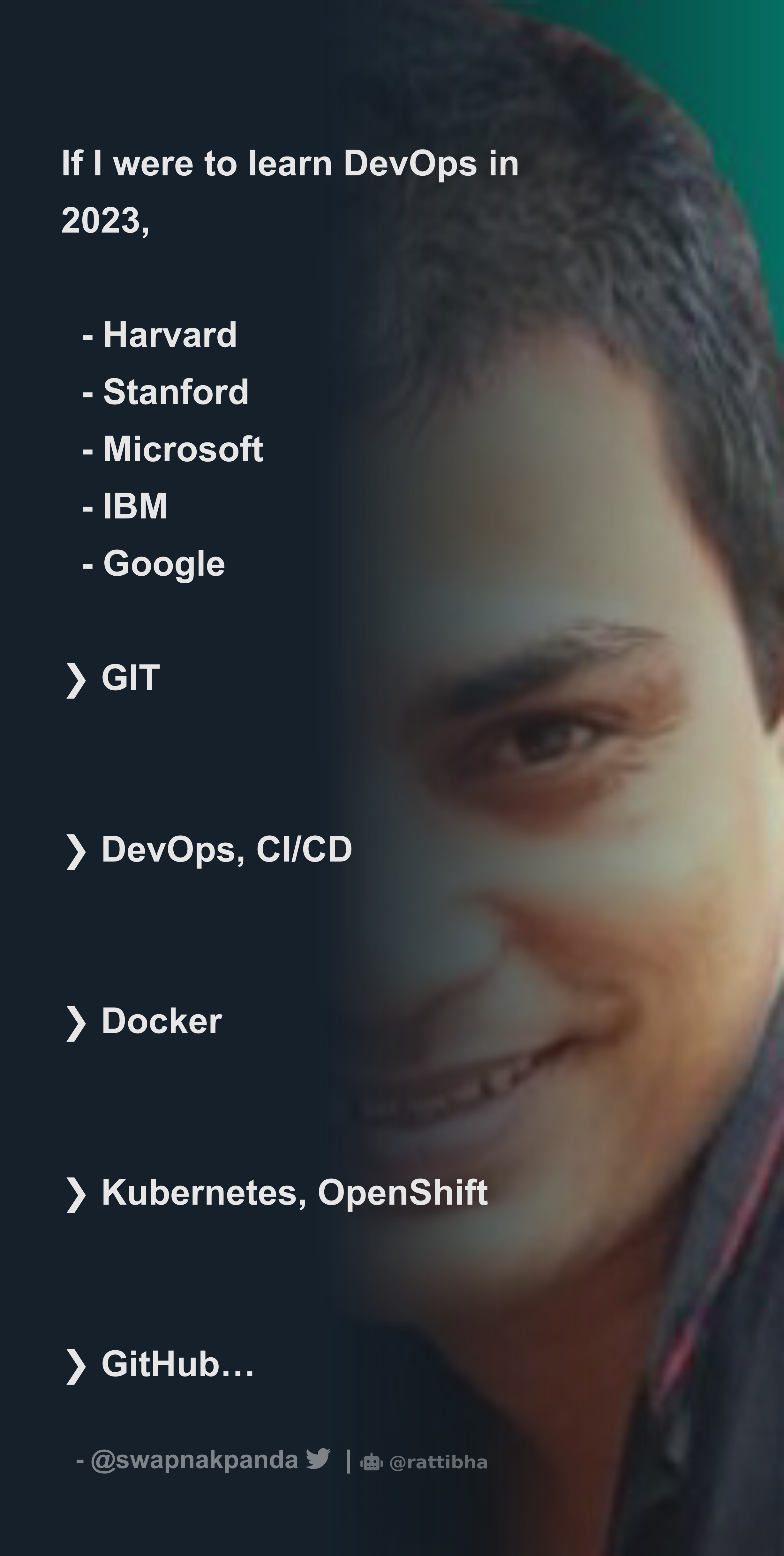 If I were to learn DevOps in 2023, - Harvard - Stanford - Microsoft - IBM - Google GIT https://t ...