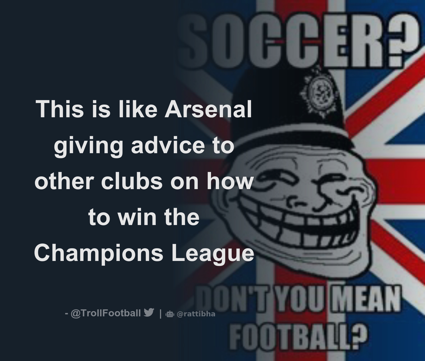 This is like Arsenal giving advice to other clubs on how to win the ...