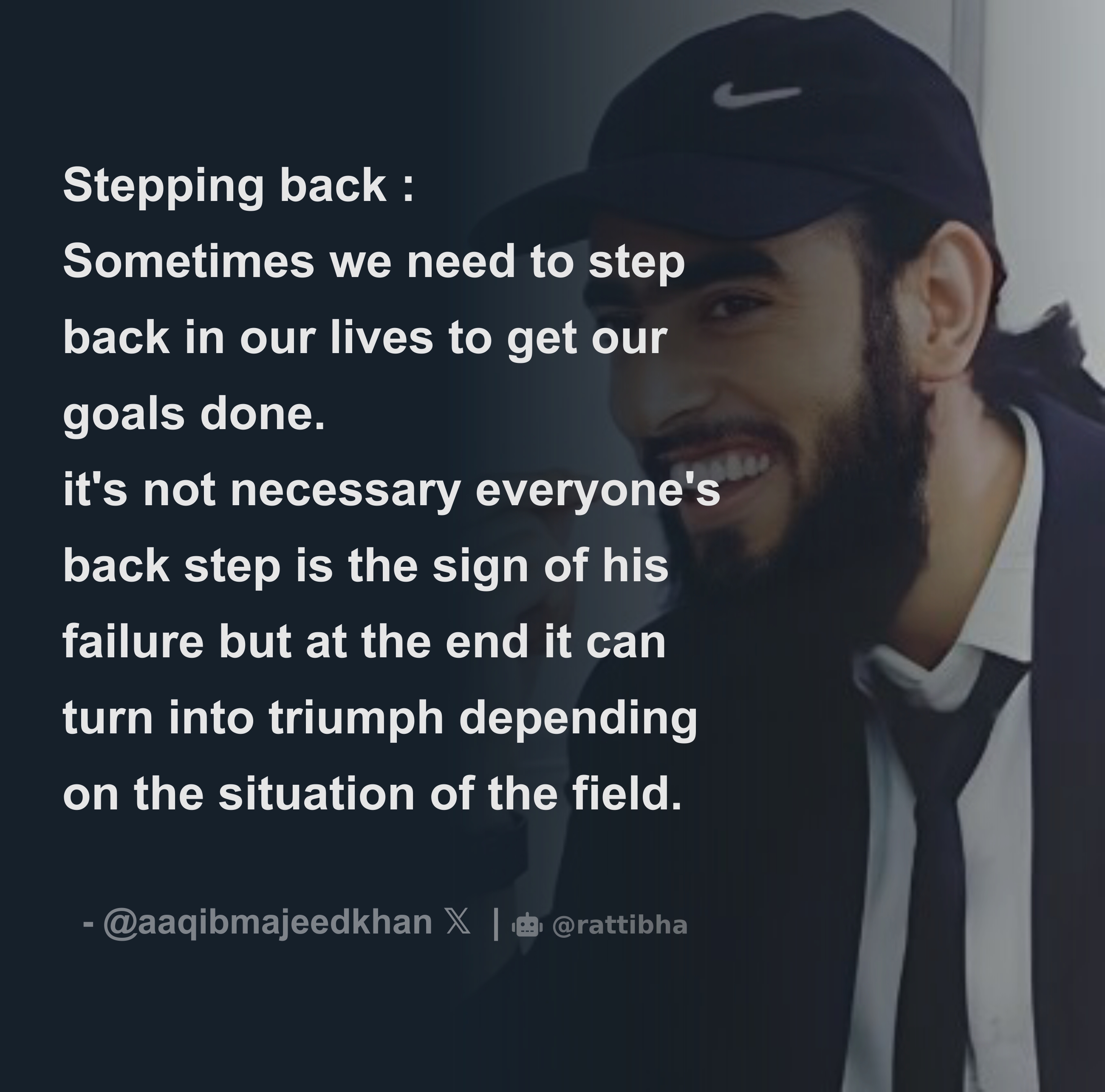Stepping back : Sometimes we need to step back in our lives to get our ...