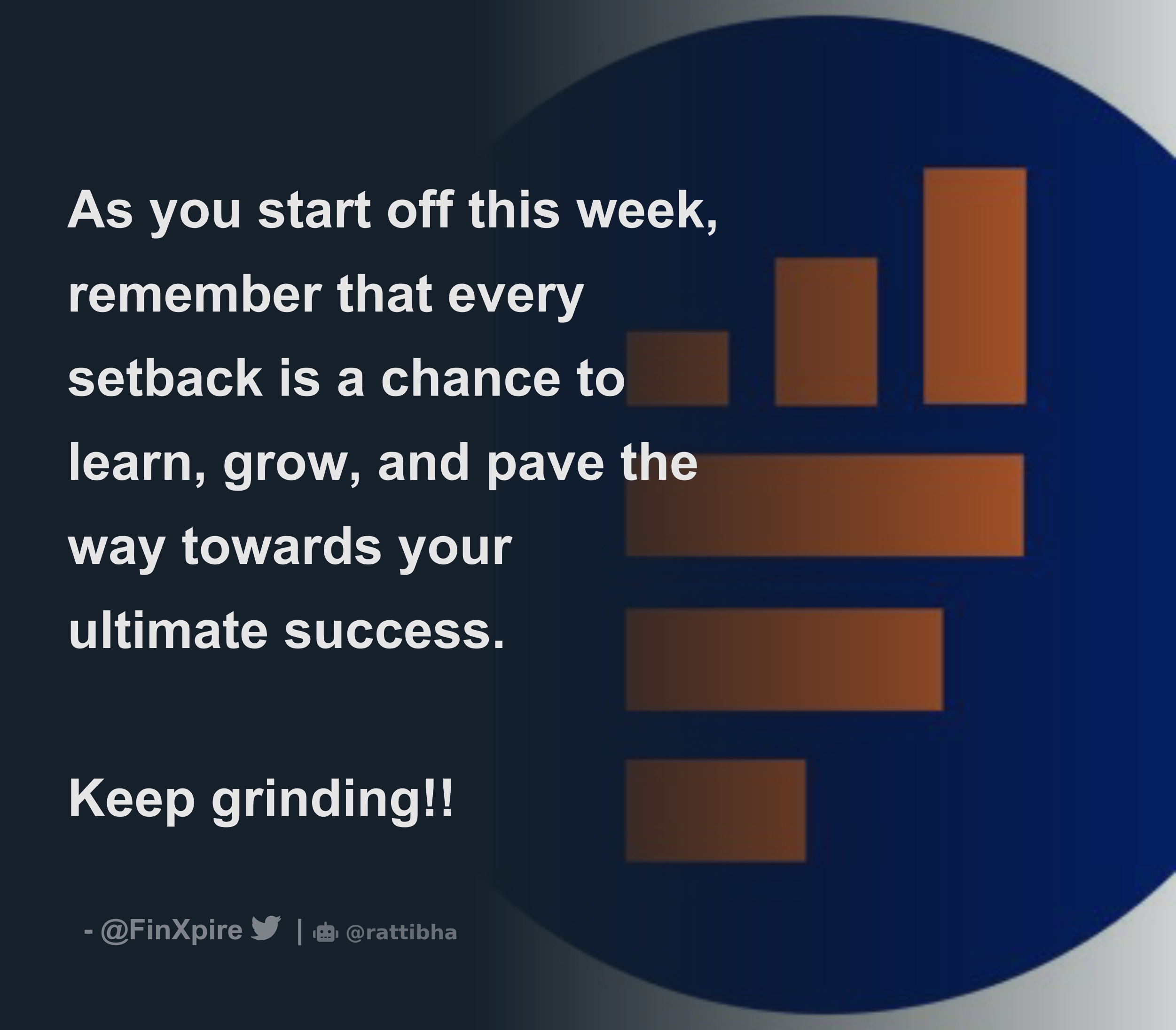 As you start off this week, remember that every setback is a chance to ...