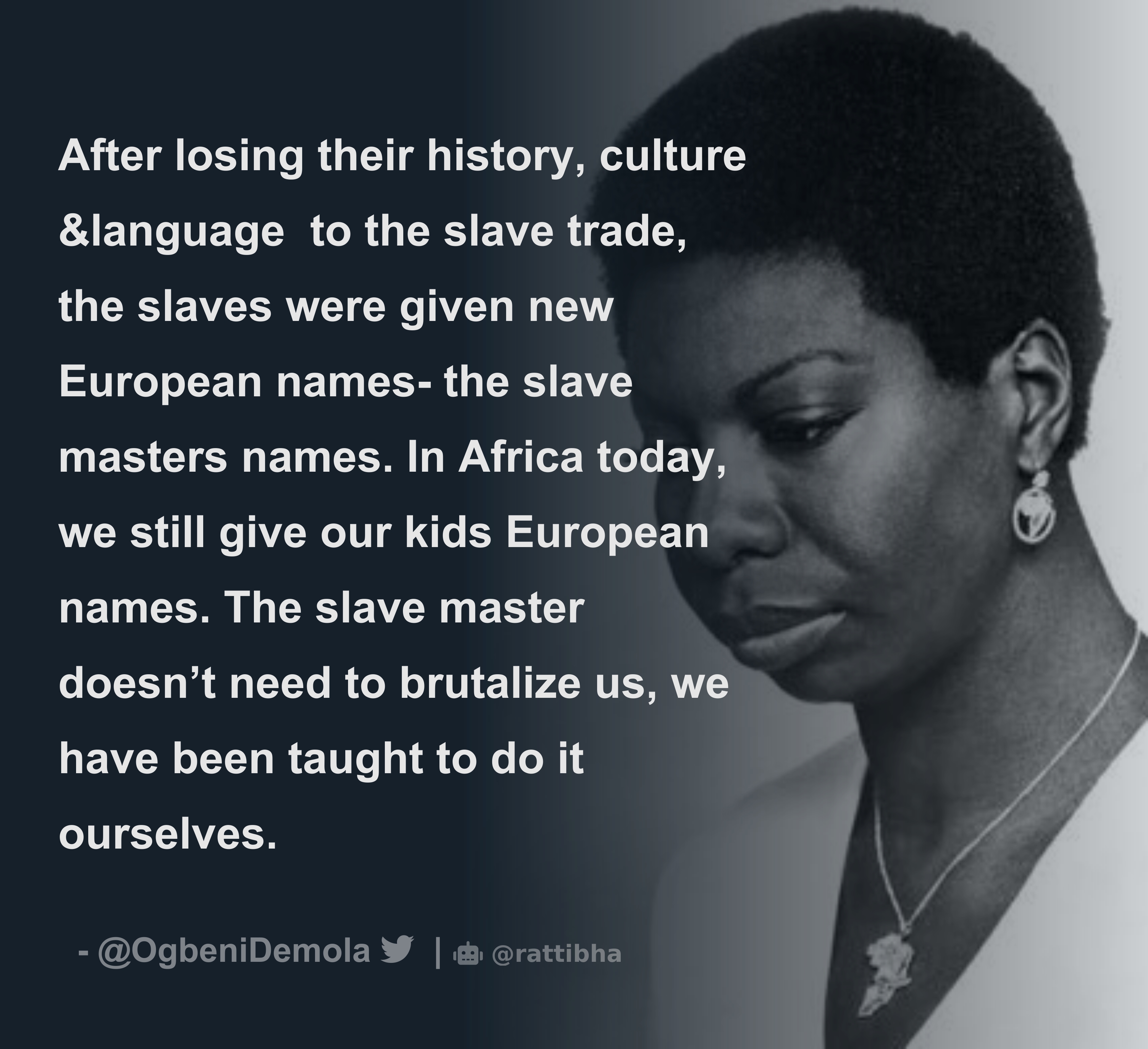 After losing their history, culture &language to the slave trade, the ...
