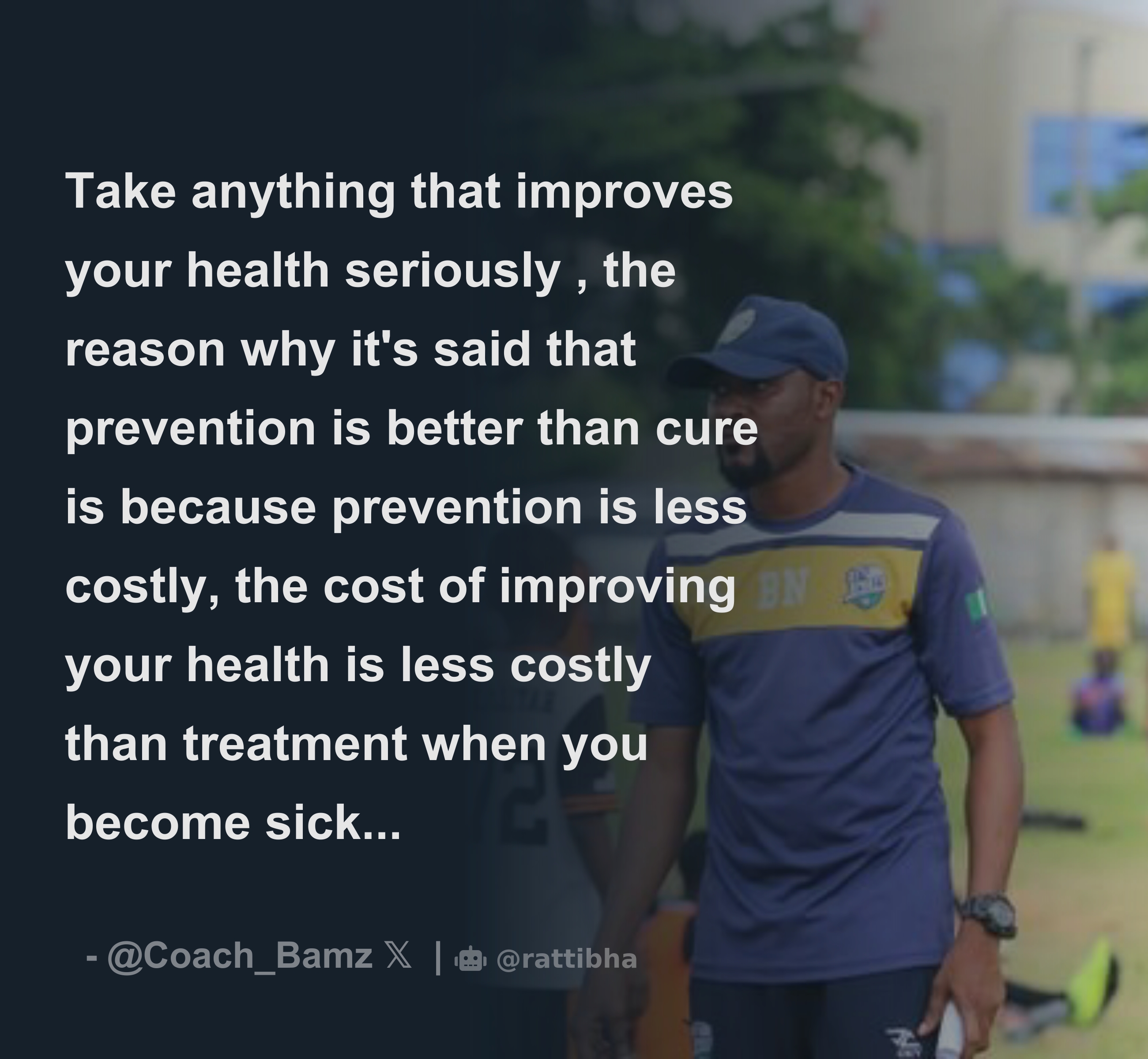 Take anything that improves your health seriously , the reason why it's ...