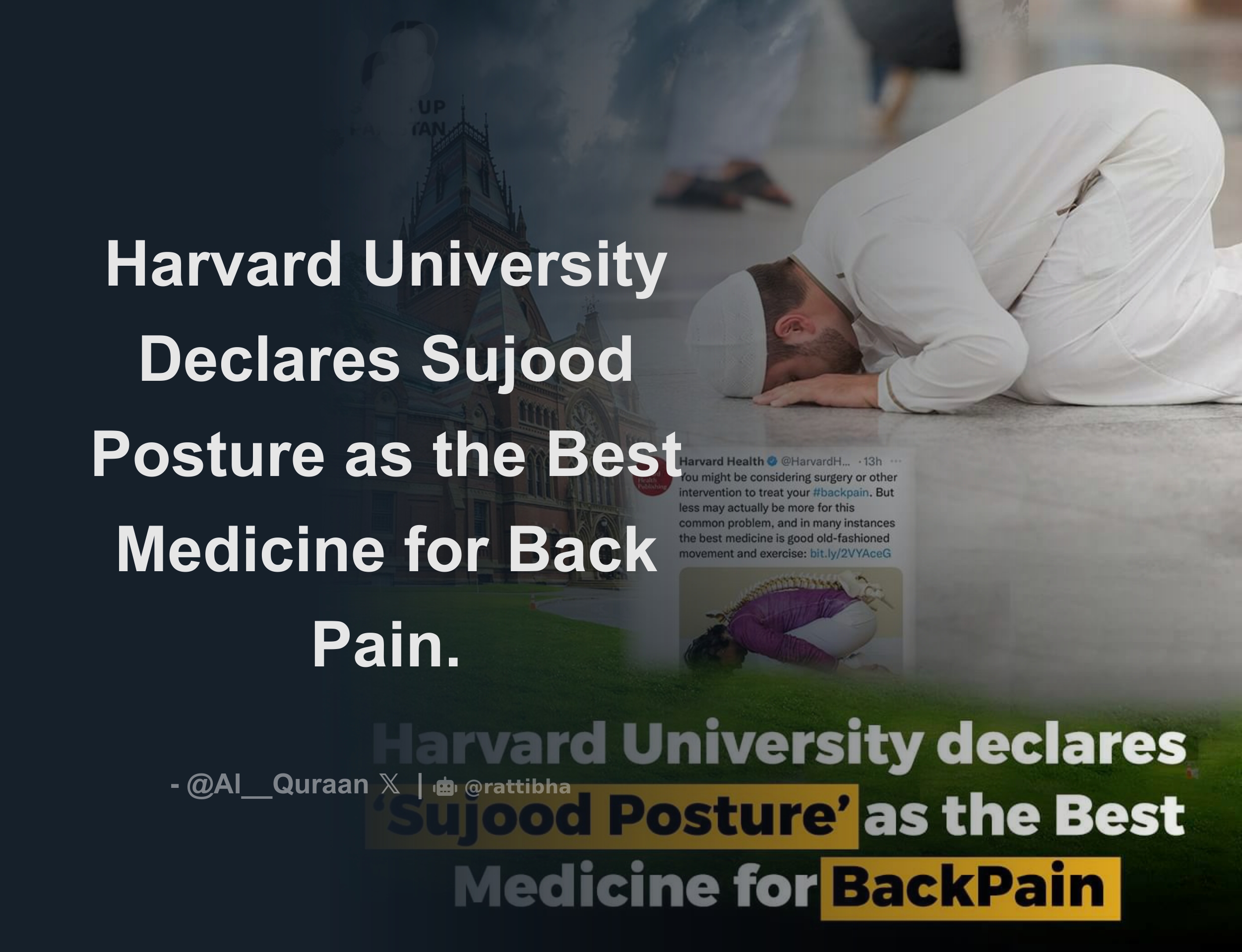 Harvard University Declares Sujood Posture as the Best Medicine for ...