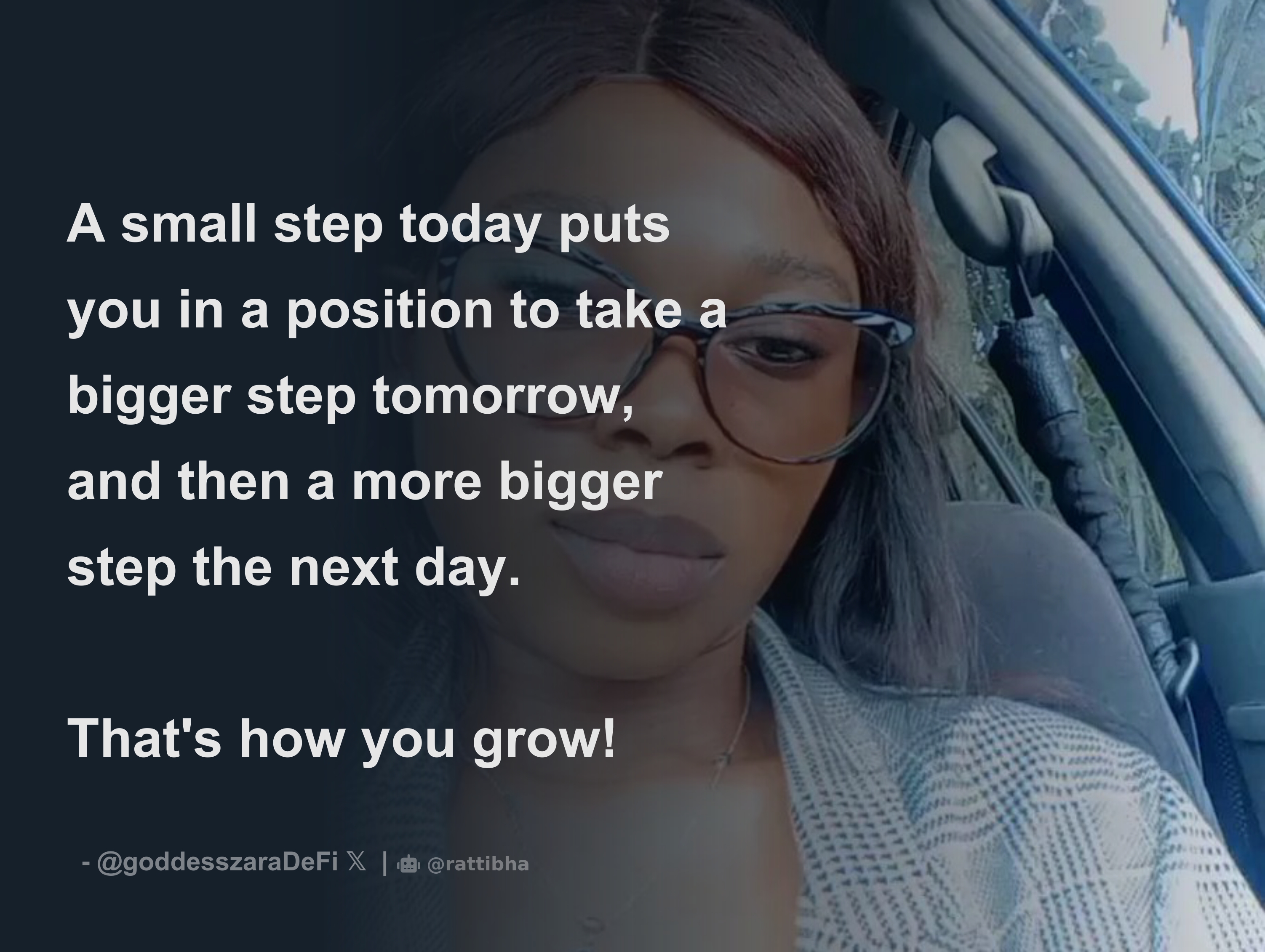 A small step today puts you in a position to take a bigger step ...