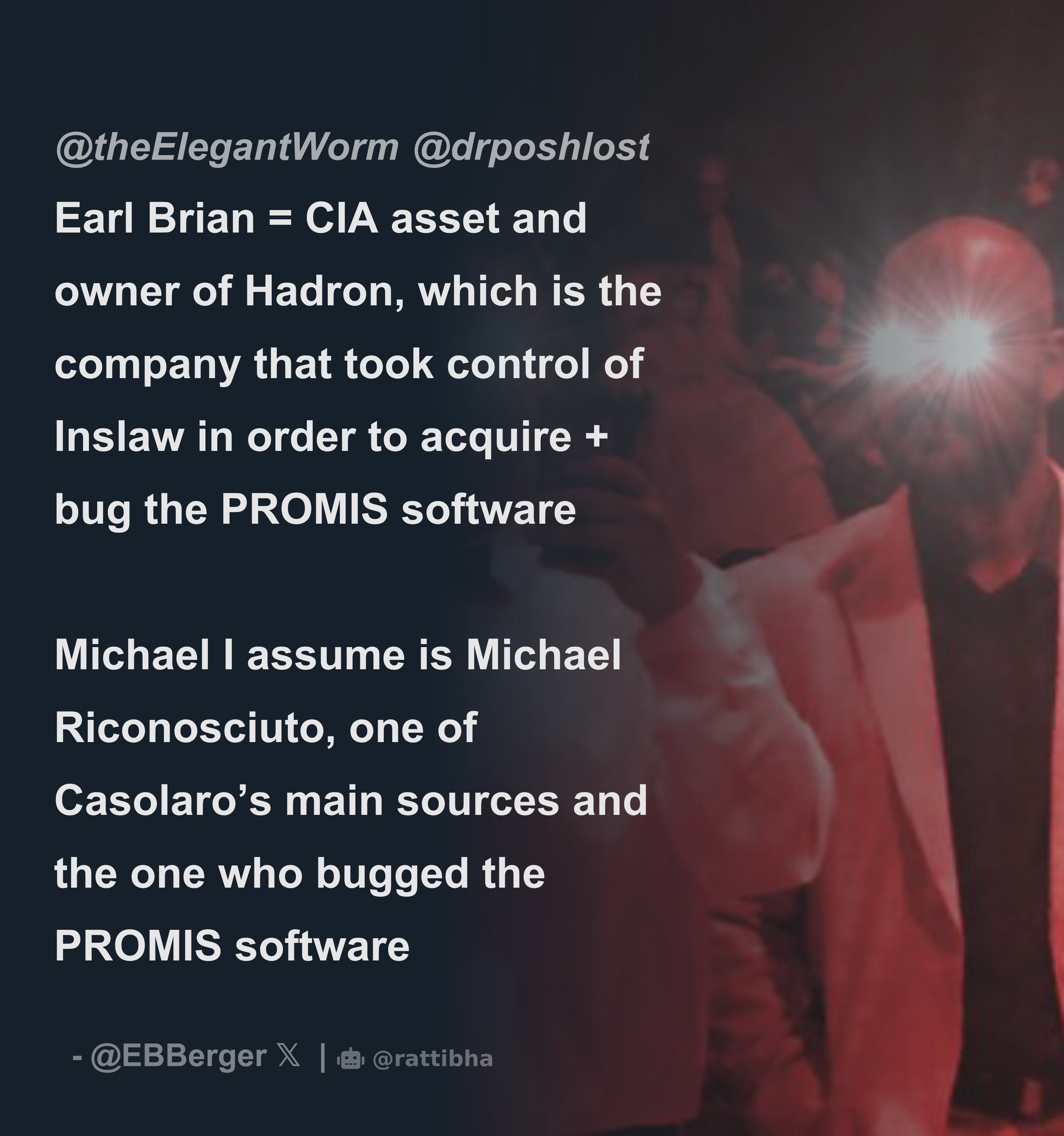 @theElegantWorm @drposhlost Earl Brian = CIA asset and owner of Hadron ...